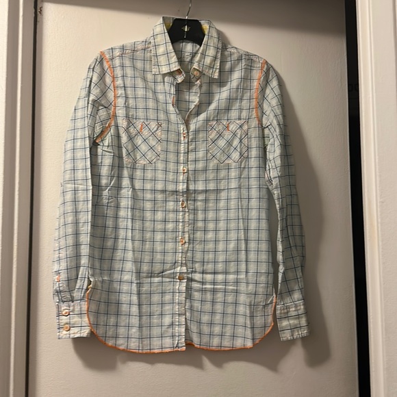 Arnold Zimberg | Tops | Arnold Zimberg Blue Plaid 0 Cotton Western ...